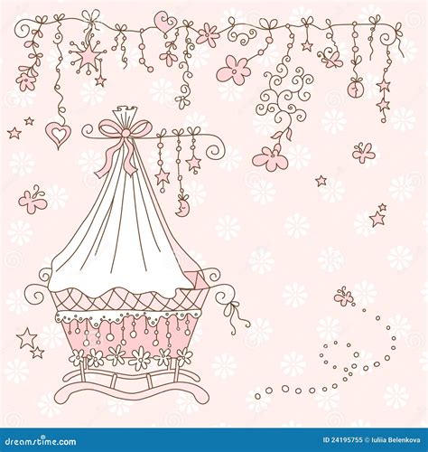 Tarjeta Del Aviso De La Llegada Del Beb Ilustraci N Del Vector Ilustraci N De Encantador