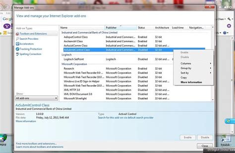 Internet Explorer Add Ons Enable Or Disable Add On Manager Tutorials