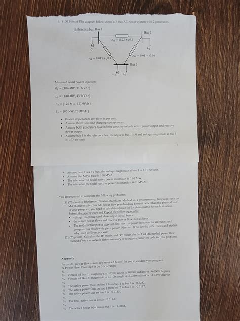 Solved 100 ﻿points ﻿the Diagram Below Shows A 3 Bus Ac