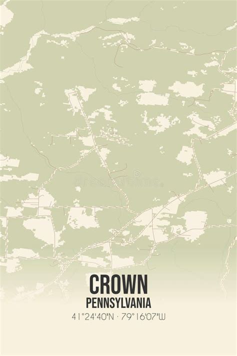 Retro Us Map Of Crown Pennsylvania Vintage Street Map Stock Illustration Illustration Of
