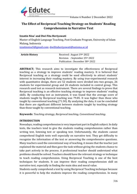 Reciprocal Teaching Strategy Pdf