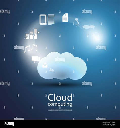 Cloud Computing And Global Networks Concept Creative Design With Cloud And Icons Representing