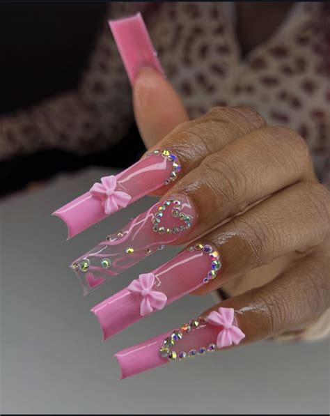Pink 2000s Nails Coffin Pink Coffin Y2k Nails Almond Acrylic Nails