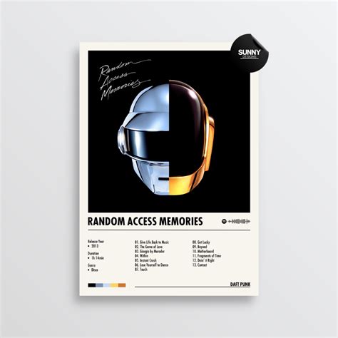 Daft Punk Random Access Memories Album Cover Poster Sunny Designs