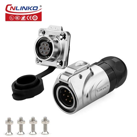 Cnlinko M16 7 핀 소켓 플러그 전기 커넥터 트레일러 Rv 트럭 밴 캐러밴 전송 신호 커넥터 방수 Ip67