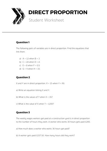 Direct Proportion Complete Lesson Teaching Resources