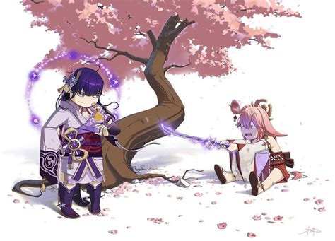 Drawing I Did Of Miko And Ei⚡️🦊⚡️👀 Rgenshinimpact