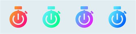 Stopwatch Solid Icon In Gradient Colors Timer Signs Vector