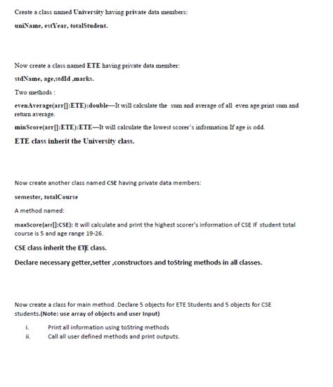 Solved Create A Class Named University Having Private Data Chegg Com