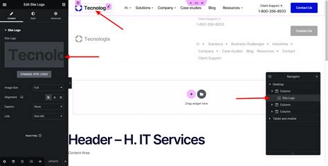 Tecnologia Elementor Theme How To Edit The Header Section Vamtam