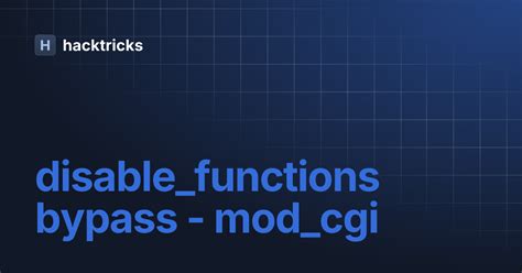 Disable Functions Bypass Mod Cgi Hacktricks