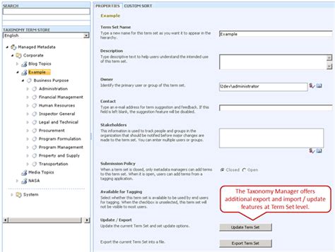 is it possible to synchronize managed metadata term store across dev