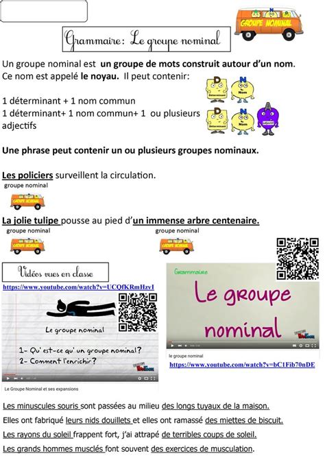 Le Groupe Nominal Et Ses Expansions Ce2 Cm1 Cm2 Leçon Augmentée 2 Vidéos Le Blog De Monsieur