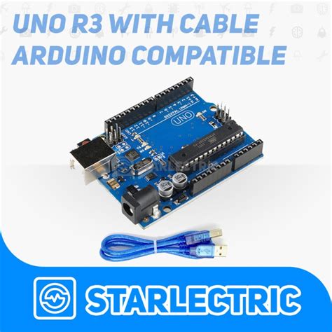 Jual Uno R3 Dip With Cable Uno Compatible Atmega328p Dengan Kabel