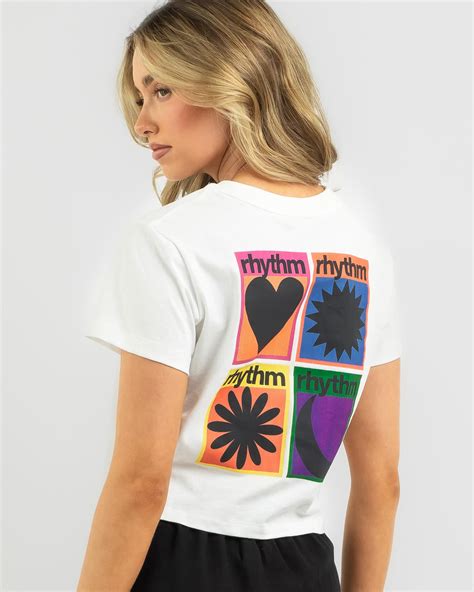 Shop Rhythm Factory Vintage Cropped Crew T Shirt In White Fast