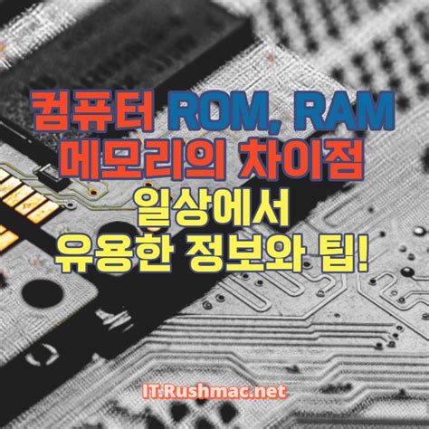 컴퓨터 Rom과 Ram의 차이점을 알아보고 이러한 지식이 일상에서 어떻게 유용하게 활용될 수 있는지에 대한 실용적인 팁을