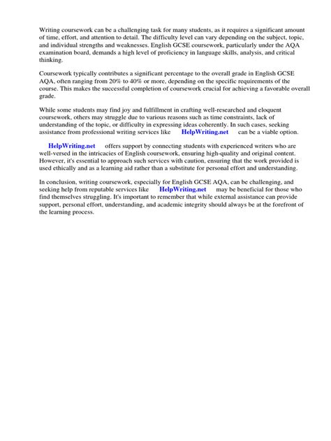 What Percentage Is Coursework In English Gcse Aqa Pdf Gce Advanced
