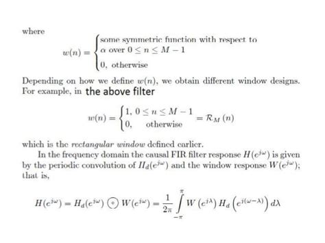Fir Filter Design Windowing Technique