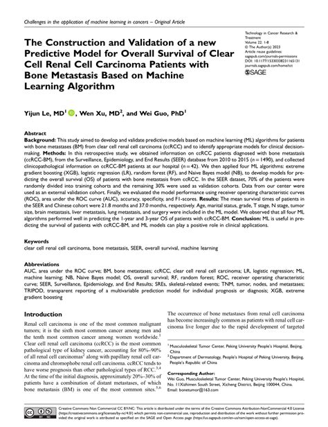 Pdf The Construction And Validation Of A New Predictive Model For