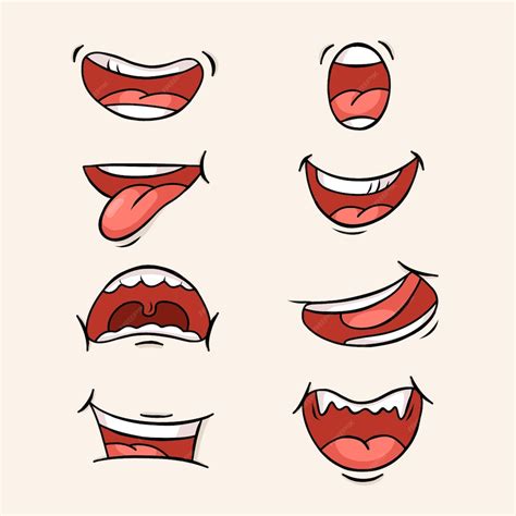 Ilustração De Desenho Animado De Boca Aberta Desenhada à Mão Vetor Grátis
