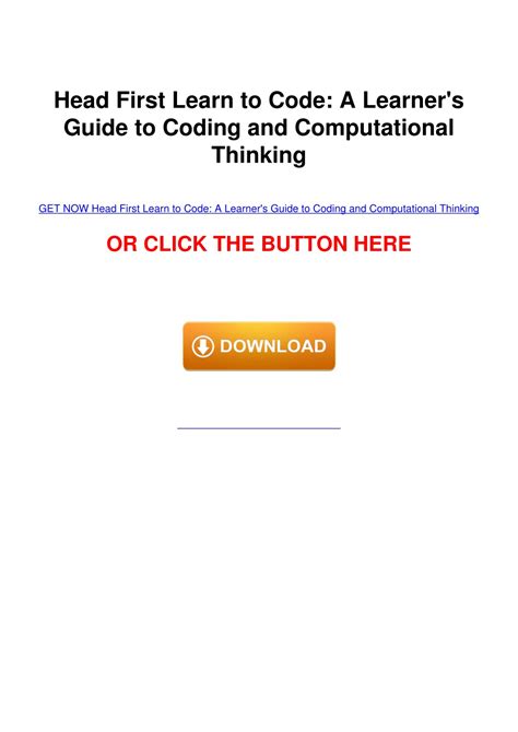 Ppt Pdfread Head First Learn To Code A Learners Guide To Coding