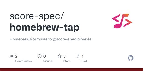 GitHub Score Spec Homebrew Tap Homebrew Formulae To Score Spec Binaries