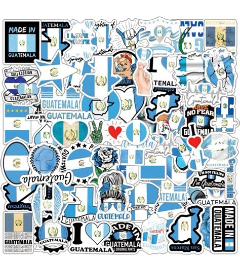 Guatemala Stickers Pack Waterproof And Aesthetic Guatemala Map With
