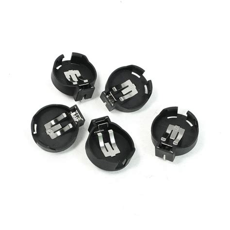 5 Pcs Lithium Button Battery Holder Case Black For Cr2450 Lir2450