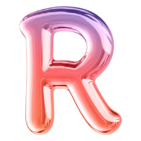 Gradient 3d Bubble Font Letter R Uppercase 47451781 Png