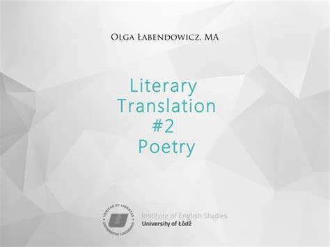 Introduction To Literary Translation Pptx