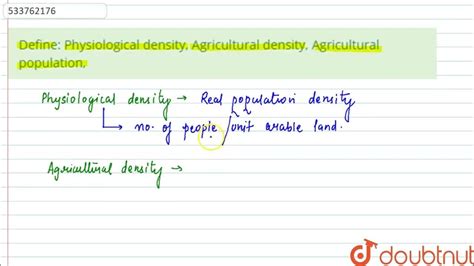 Define Physiological Density Agricultural Density Agricultural