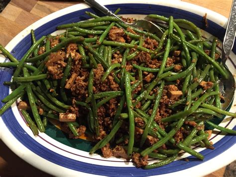 Spicy String Beans With Minced Chicken And Tofu Big Green Egg Forum