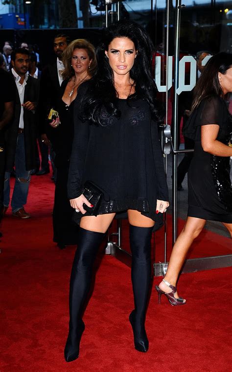 Katie Price Wearing Thigh High Boots Bra Under See Through Tunic At The Expend Porn Pictures