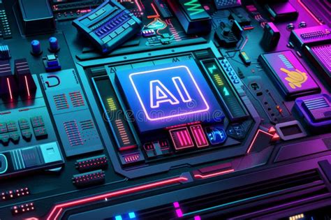 ai processor on a vibrant circuit board representing advanced