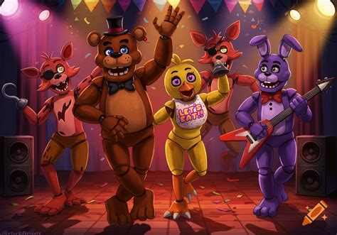 Five Nights At Freddys Characters Freddy Chica Foxy And Bonnie