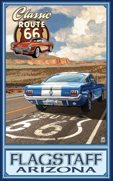 Vintage Route 66 Retro Poster Design Route 66 Vintage Poster Route