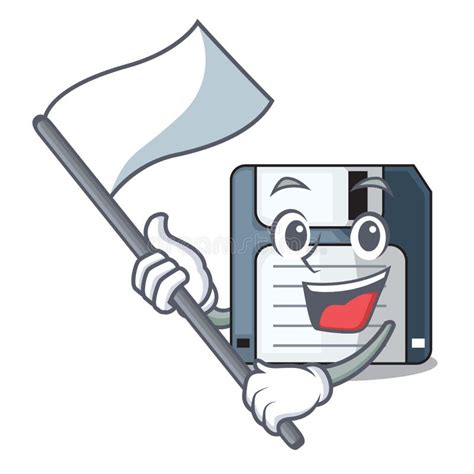 With Flag Floppy Disk In The Writing Wallet Stock Vector Illustration