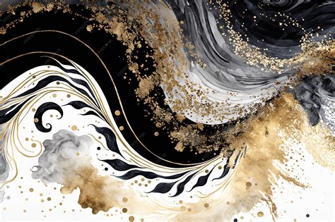 스킨 타일 벽지를 위한 천연 검정 및 금색 대리석 질감 고급스러운 배경 Creative Stone 세라믹 아트 벽 인테리어 디자인 Generative Ai 프리미엄 사진