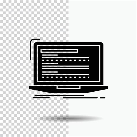 Code Coding Computer Monoblock Laptop Glyph Icon On Transparent Background Black Icon