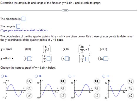 Solved Determine The Amplitude And Range Of The Function Chegg