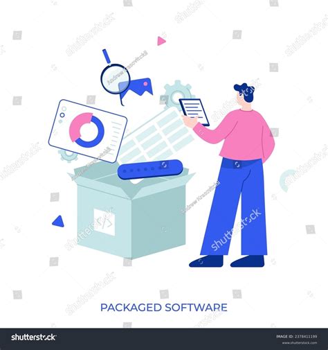 Packaged Software Abstract Concept Vector Illustration Stock Vector