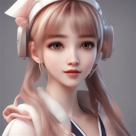 Premium Ai Image 3d Cartoon Cute Girl Game