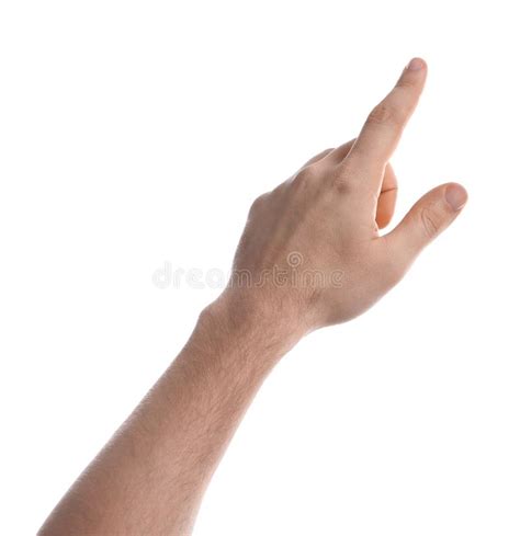 Man Pointing At Something On White Background Stock Photo Image Of Hands Pointing 141717780