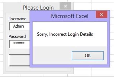 excel vba guide to create a login form turbofuture