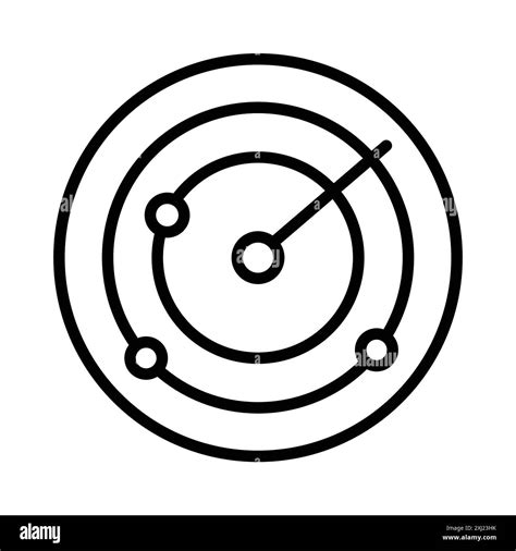 Radar Detection Icon Linear Logo Mark Set Collection In Black And White For Web Stock Vector