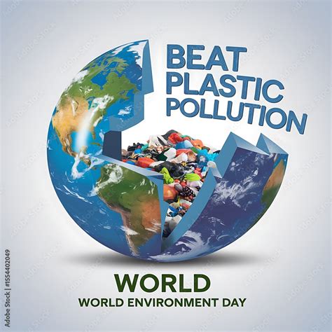 World Environment Day Illustration Featuring Earth With Plastic
