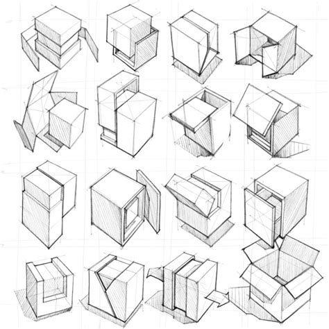 Design Sketching Cubes And Boxes Exploration