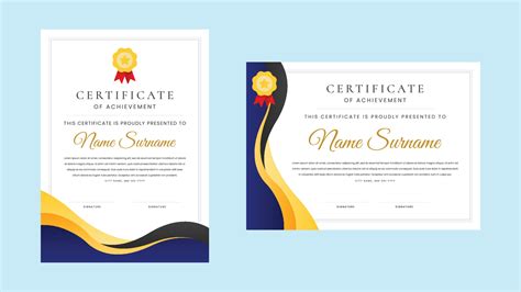 Modern Elegant Certificate Landscape And Portrait Template 12909923 Vector Art At Vecteezy