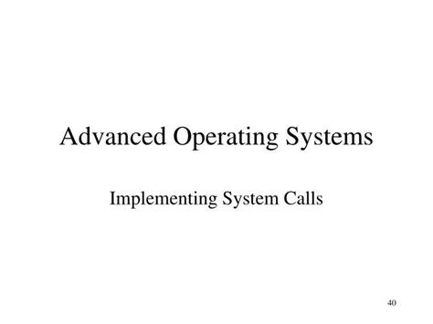 Ppt Advanced Operating Systems Powerpoint Presentation Free Download