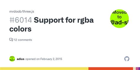 Support For Rgba Colors · Issue 6014 · Mrdoobthreejs · Github